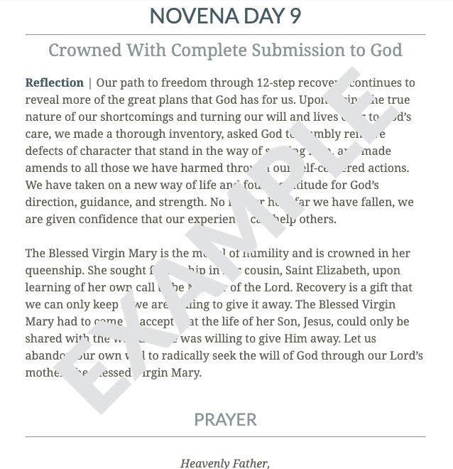 CIR Novena Catholic In Recovery